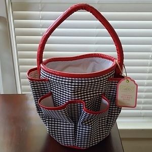 Two's Company | Other | 7 Pocket Gingham Garden Or Other Bucket Tote ...